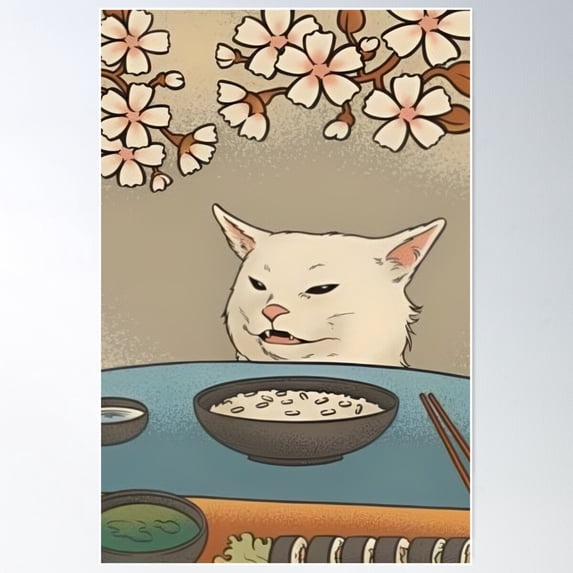 Cat Being Yelled At By A Woman - Japanese Edition Poster Wall Art ...