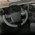CAT Extra Large Faux Gray Black Leather Semi Truck Steering Wheel Cover ...