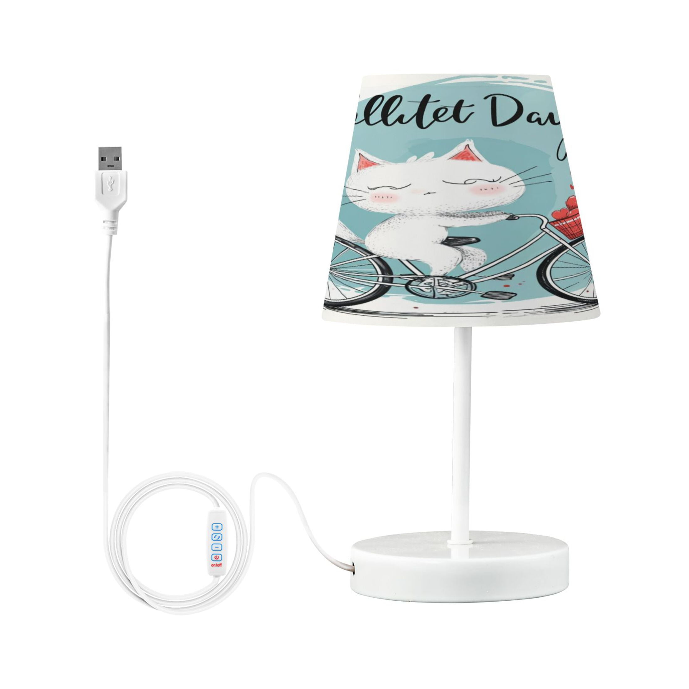 Cat Bike Heart Desk Lamp LED Table Nightstand Lamps with 3 Color ...