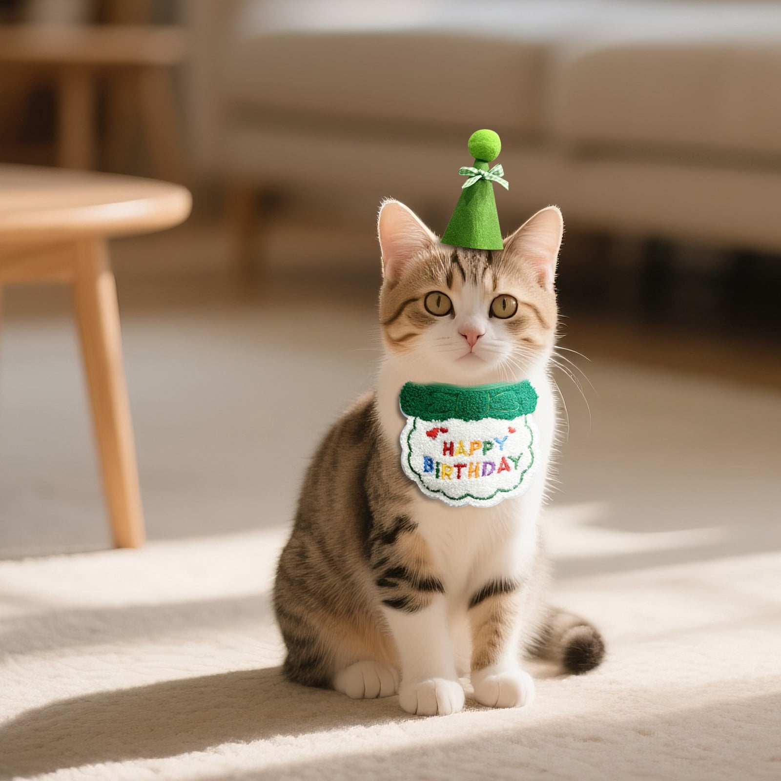 Cat Birthday Party Supplies, Cat Birthday Hat with Cat Birthday Bandana ...