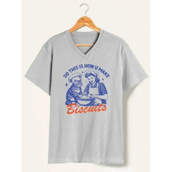 Cat Biscuits V-Neck Tee - Walmart.com