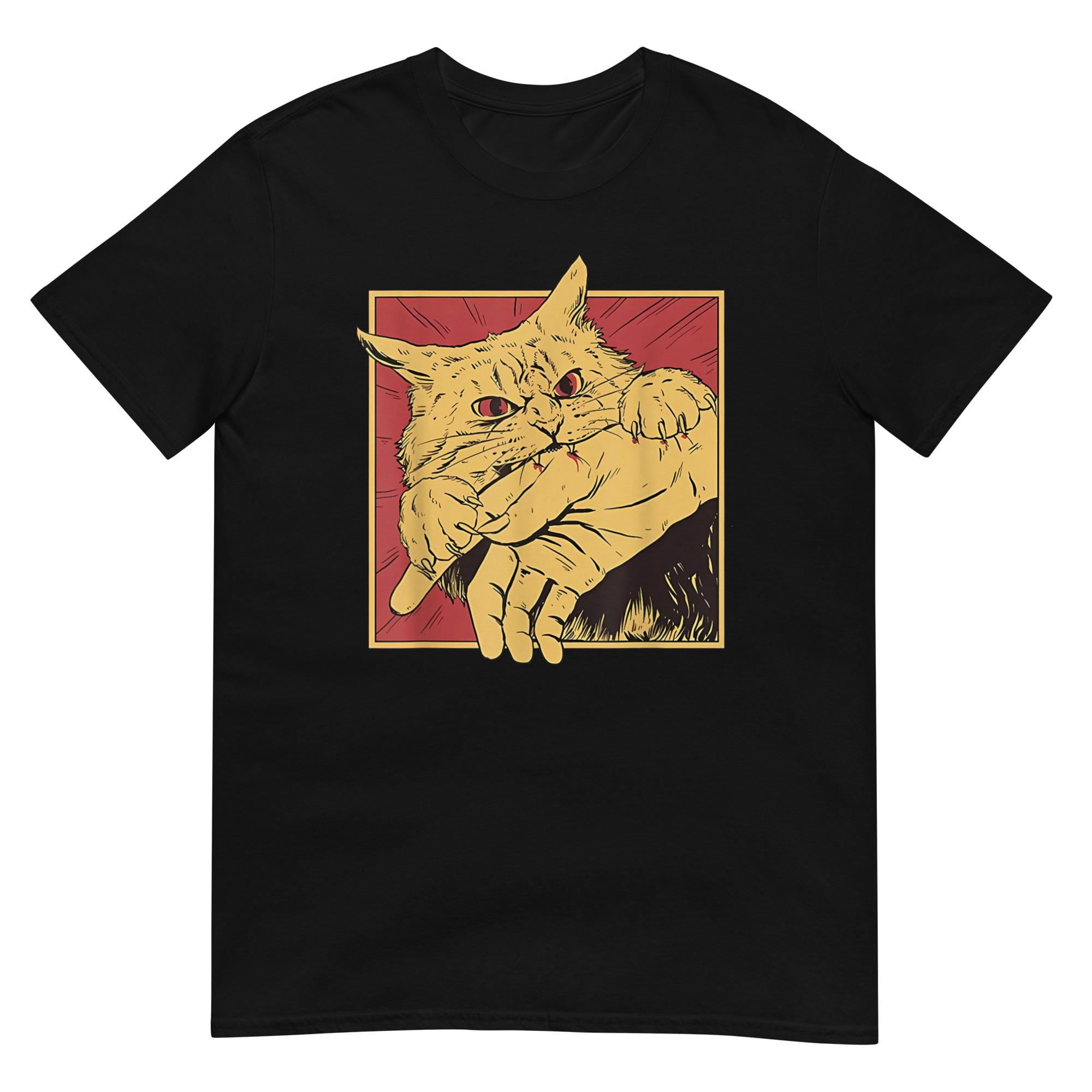 Cat Bite Anime Shirt, Cute Graphic Tee with Playful Cat Design, Perfect ...