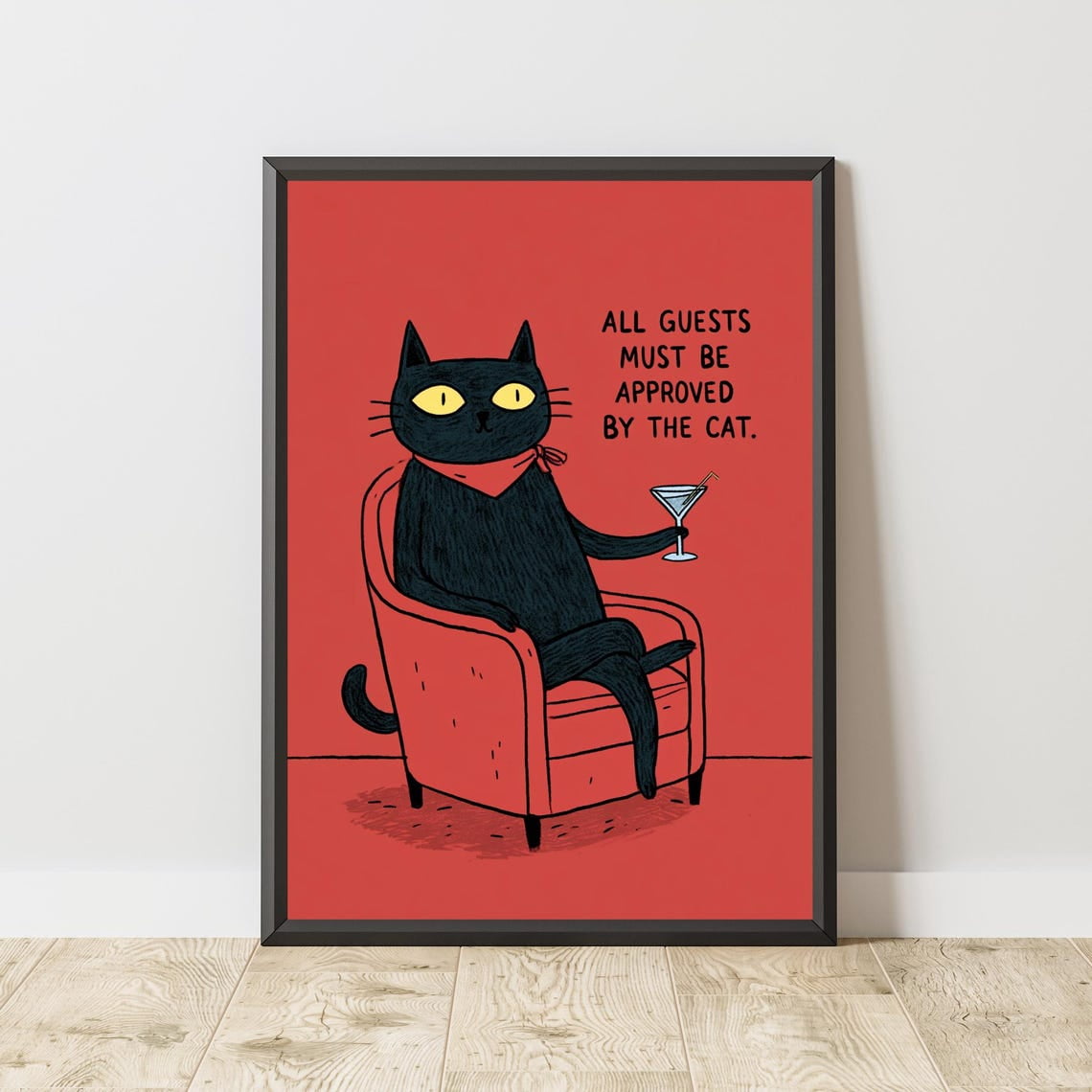 Cat Black Cat Cat Quote Cute Pet Illustration Modern Minimalist Cat ...