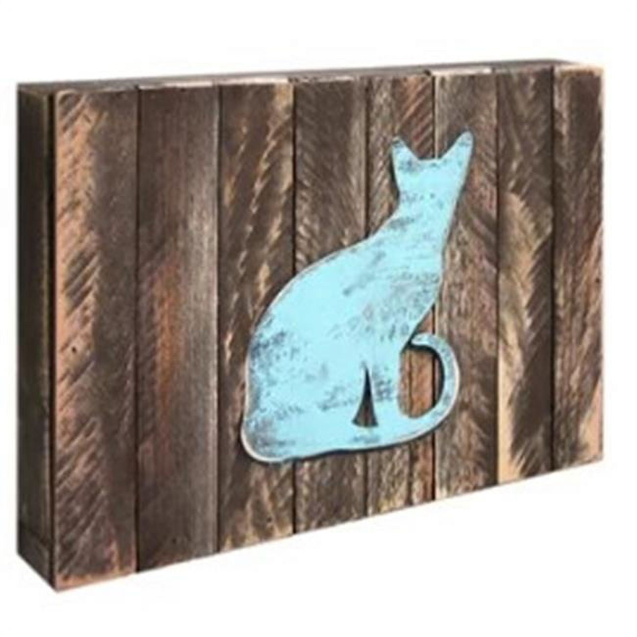 Cat Block Art on Board Wall Decor - Walmart.com