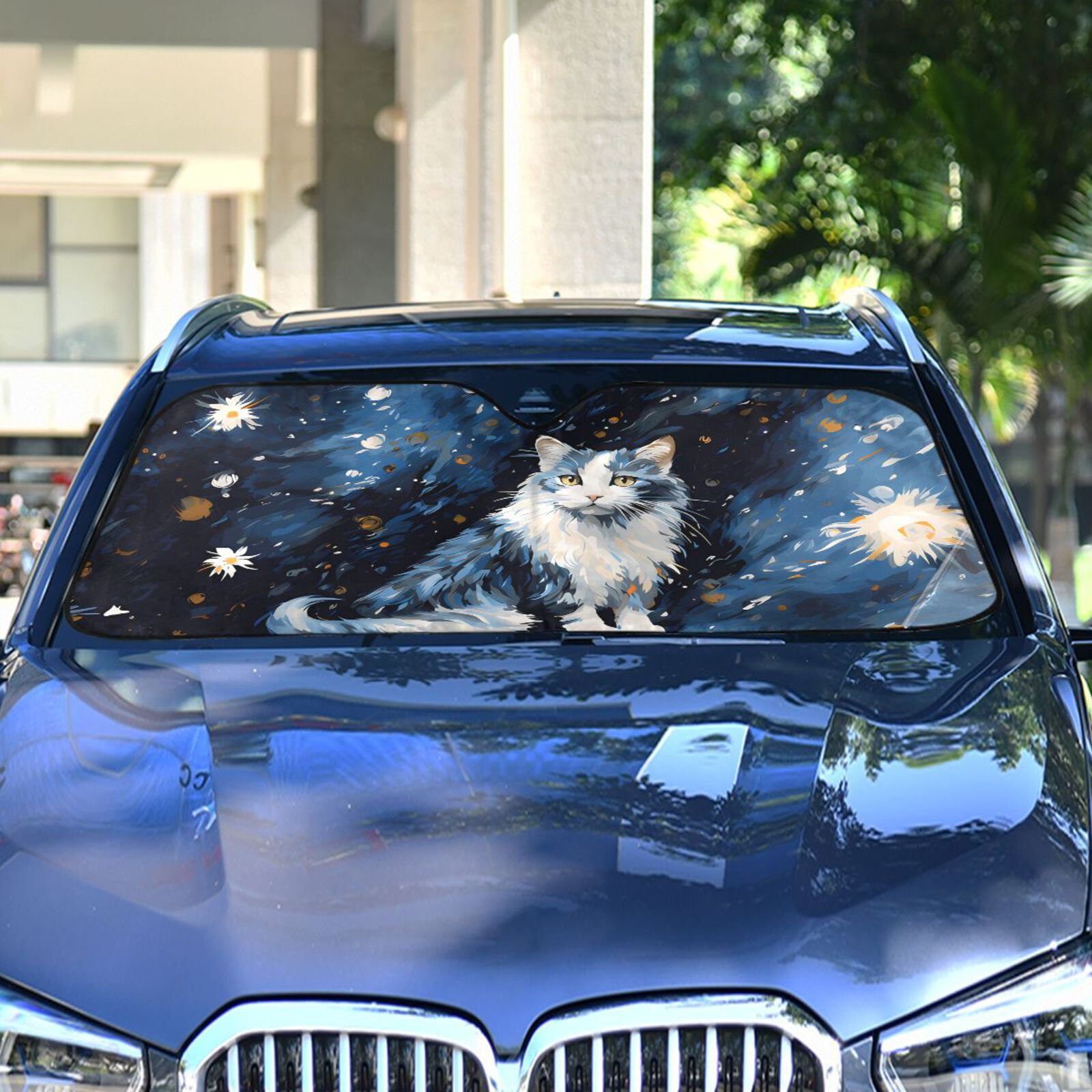 Cat Blue Automotive Front Car Windshield Sun Shade Reflector Foldable ...