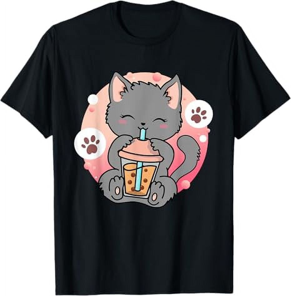 Cat Boba Tea Anime Kawaii Neko Bubble Tea Teen Girl Boba Cat T-Shirt 01 ...