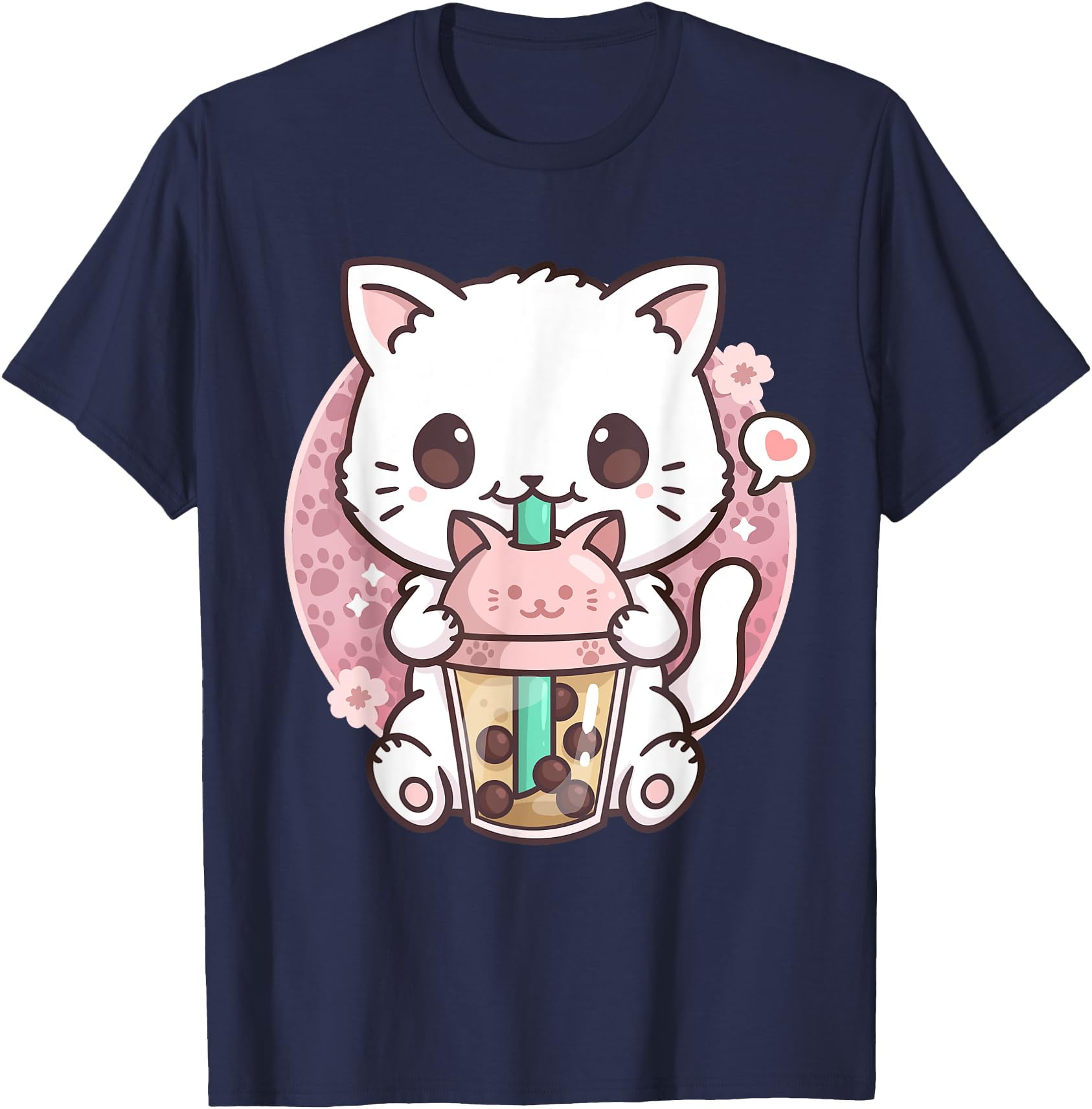 Cat Boba Tea Bubble Tea Kawaii Anime Kitten Neko Unisex T-Shirt for Men ...