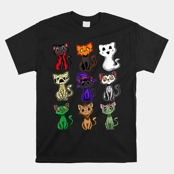 Cat Boo Halloween Shirt Cute Spooky Kitty Ghost Funny Costume Party Tee ...