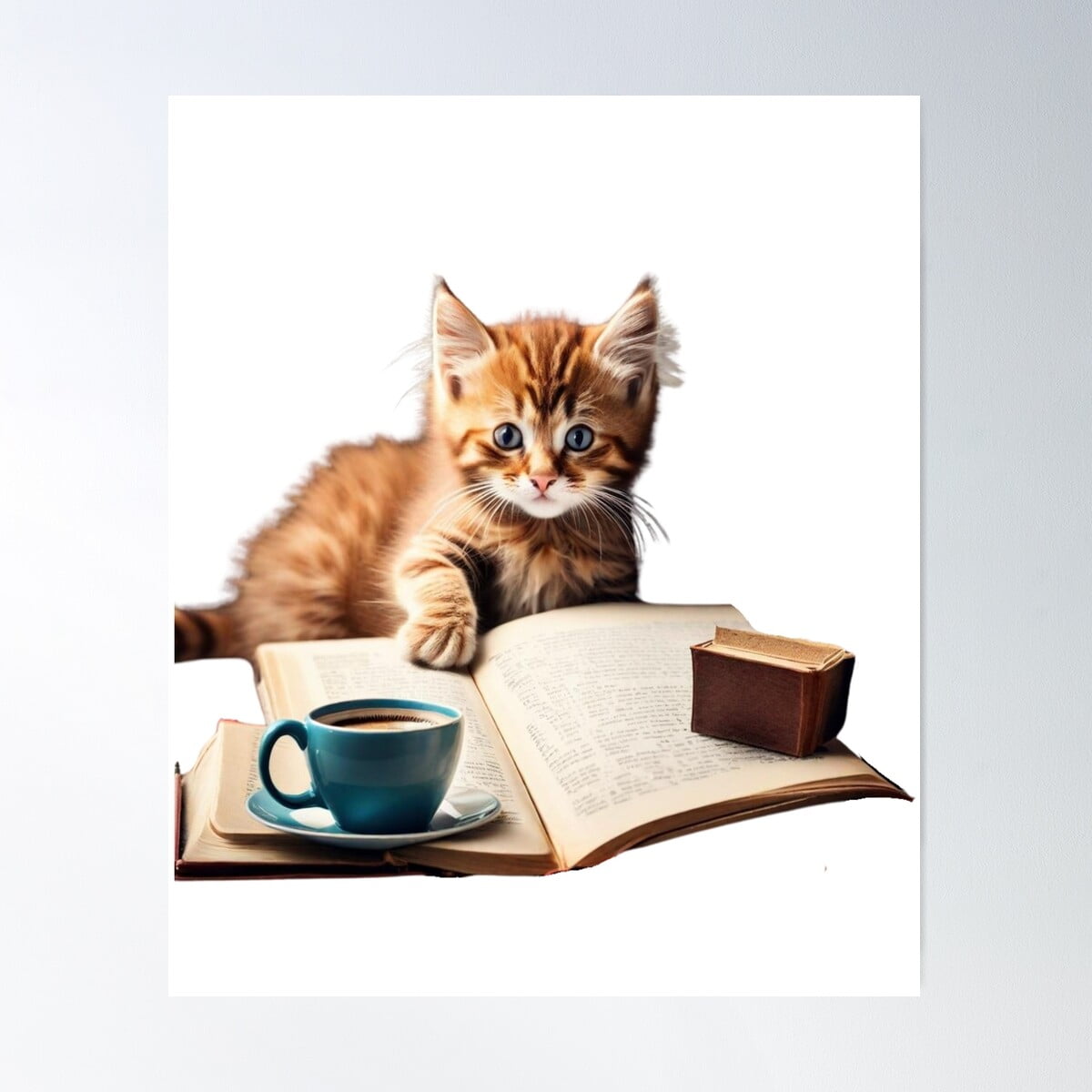 Cat With Book Cute Cat Reading Book Funny Gifts For Cat Lovers Funny ...