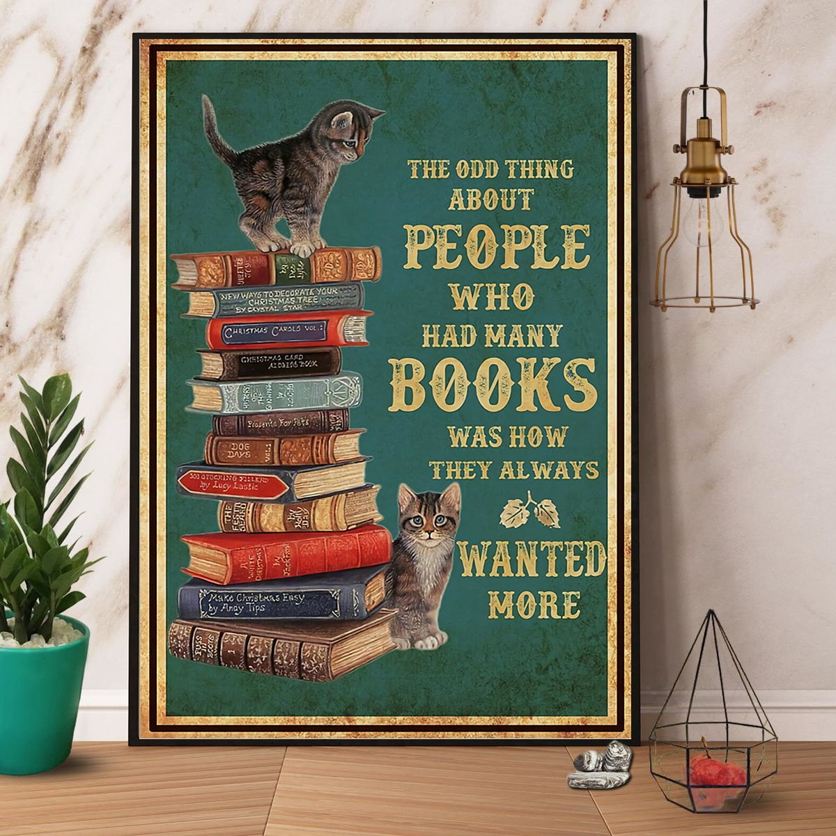 Cat & Books The Old Thing About People Who Had Many Books Paper Poster ...