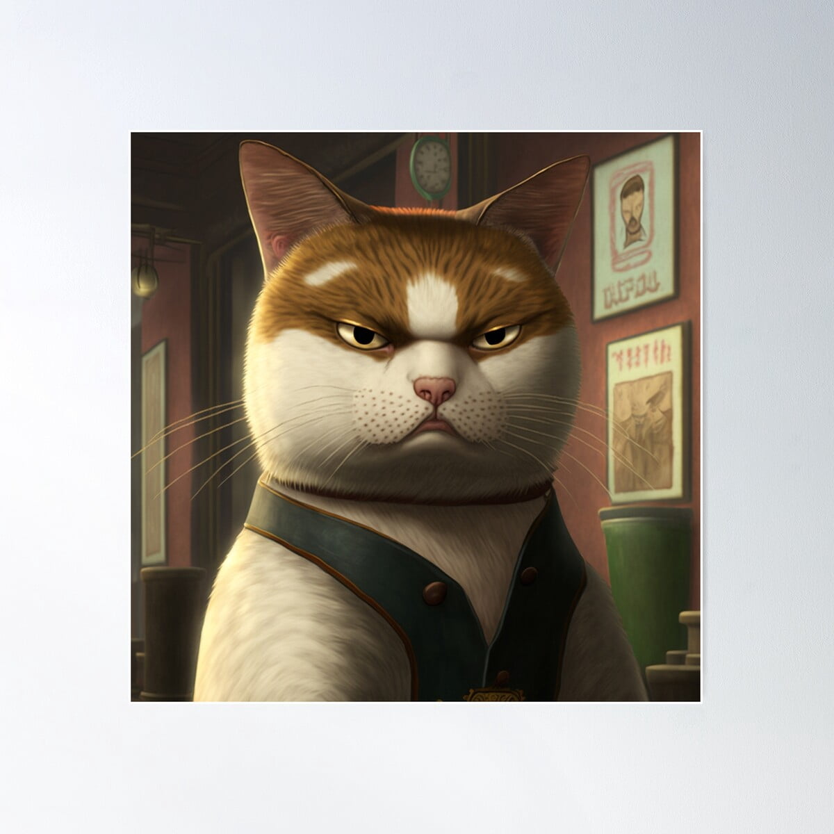 Cat Boss Poster Wall Art, Modern Wall Decor For Living Room Bedroom ...