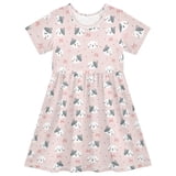 Cat Bow Short Sleeve Dress A-Line Cute Midi Casual Sundress 2-8 Years ...