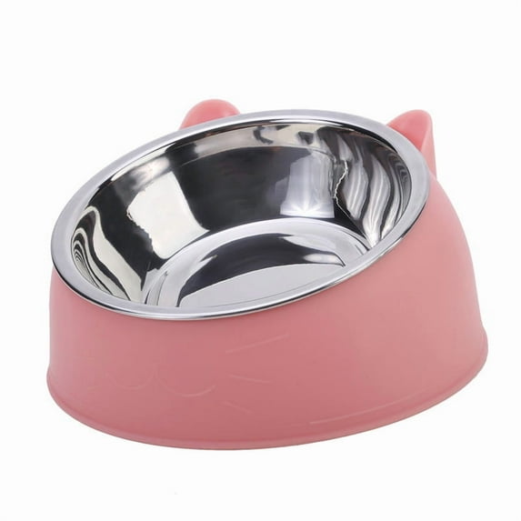Cat Bowl Lovely Creative Inclined Kitten Puppy Food Feeding Bowls ...