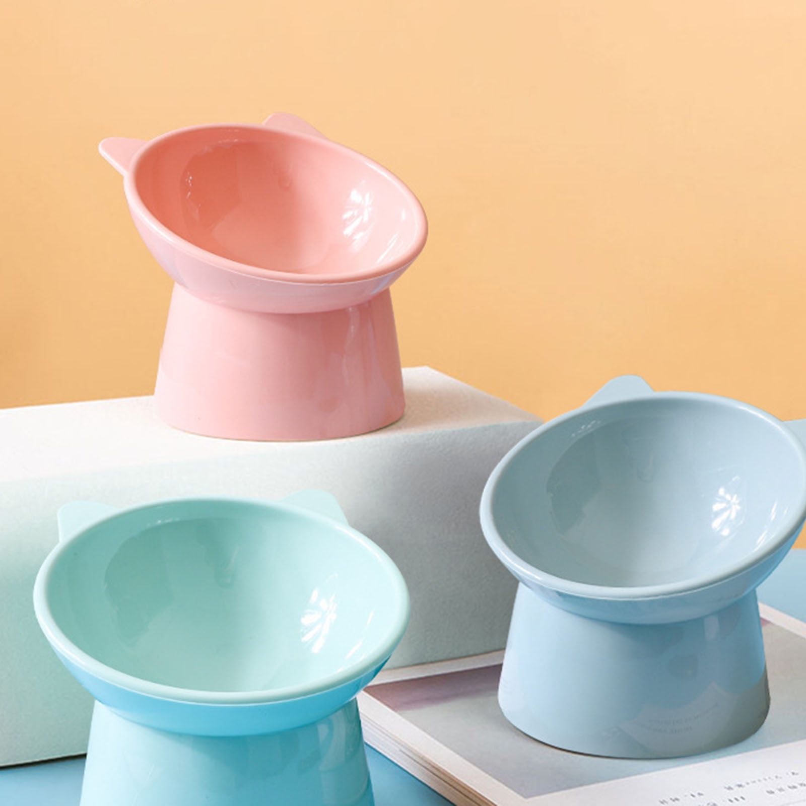 Cat Bowl,Tilted Cat Food Bowls,Detachable Elevated Cat Bowls,15°Tilted ...