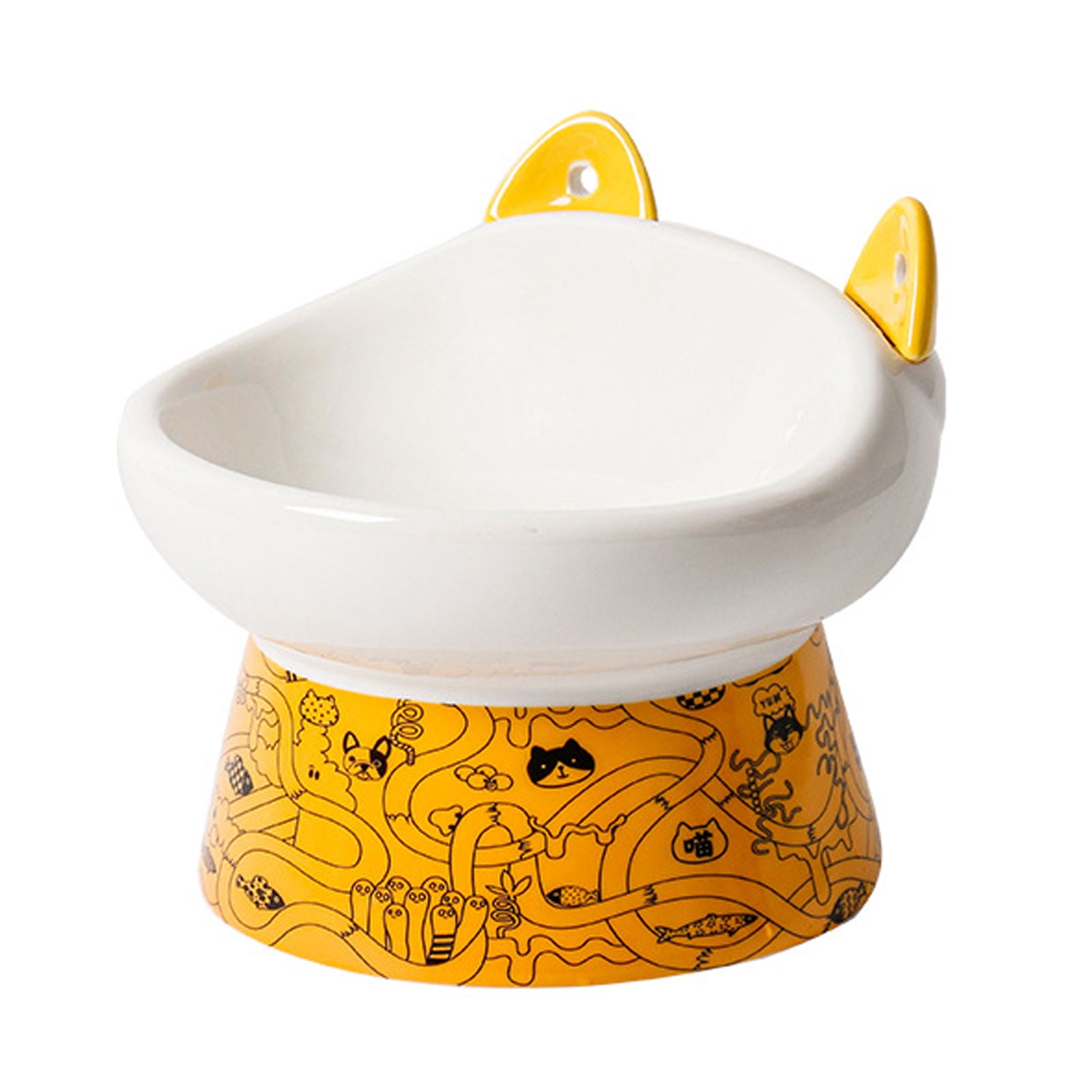 Cat Bowls Elevated Tilted, Adjustable Cat Dishes For Protecting Spine ...