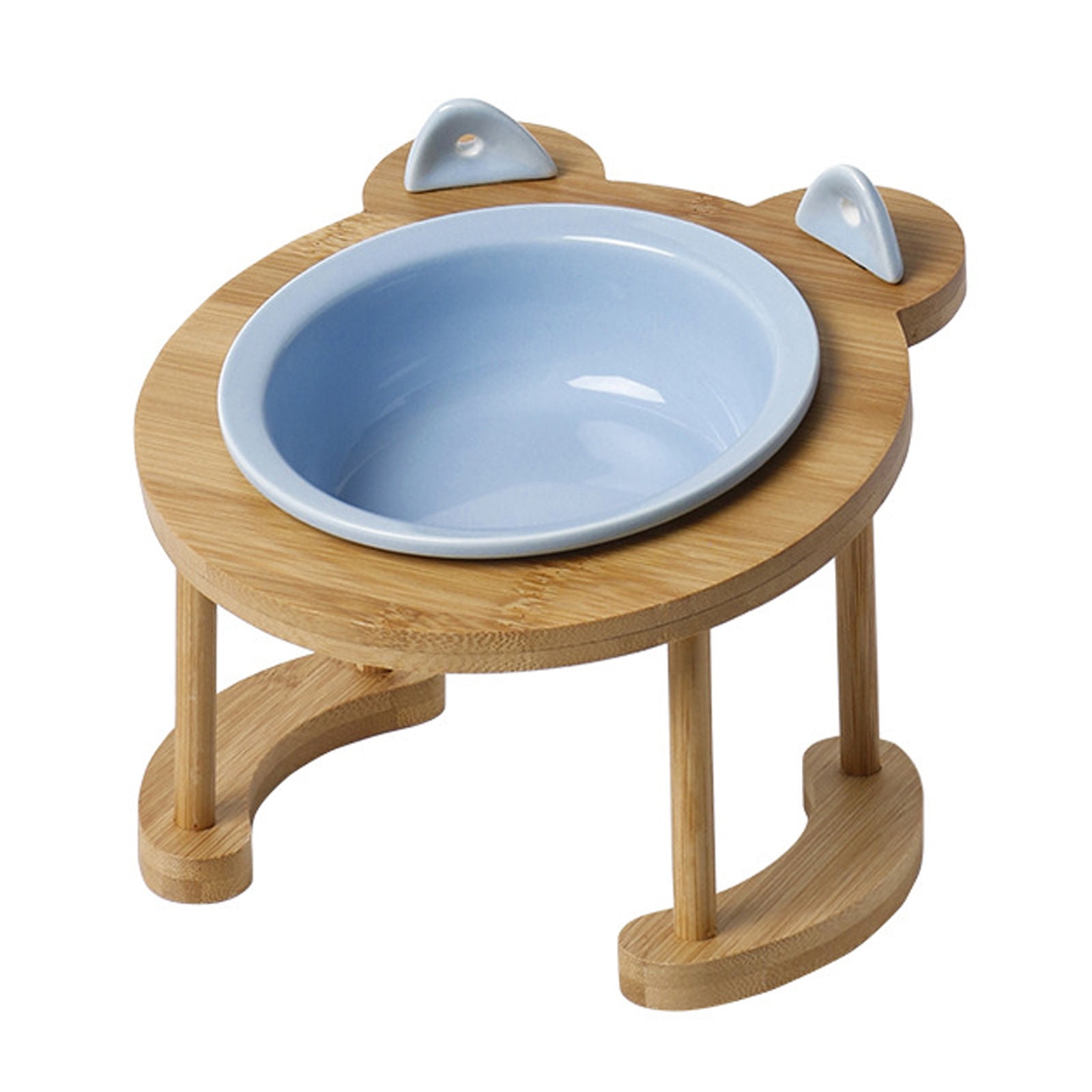 Cat Bowls With Stand, Elevated Feeder With Spoon For Cats, Ceramic Pet ...