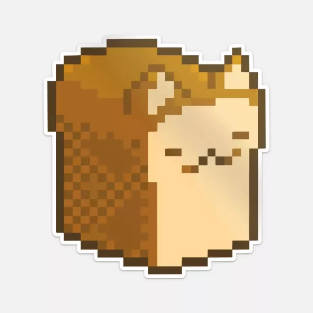 Cat Bread Loaf Pixel Sticker Phone Decal Water Bottle Stickers Car ...