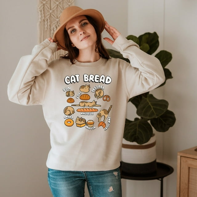 Cat Bread Shirt, Foodie Kittten Pet Owner Loaf Shirt, Cat Lover Graphic ...
