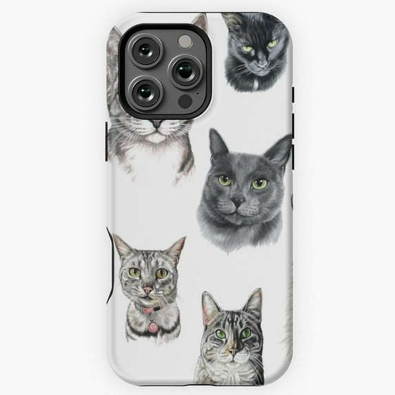 Cat Breed Collage Artistic Feline Art iPhone Case 11 12 13 14 15 16 17 ...