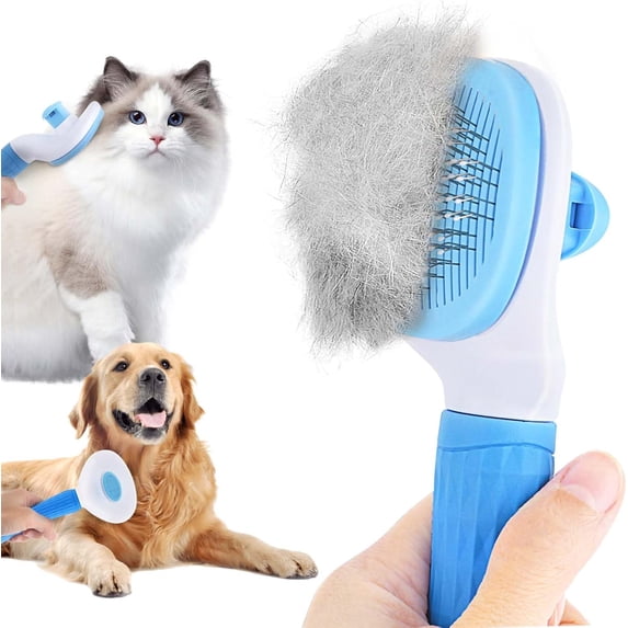 Cat Brush Self Cleaning Slicker Brush With Release Button, Dog Brush ...