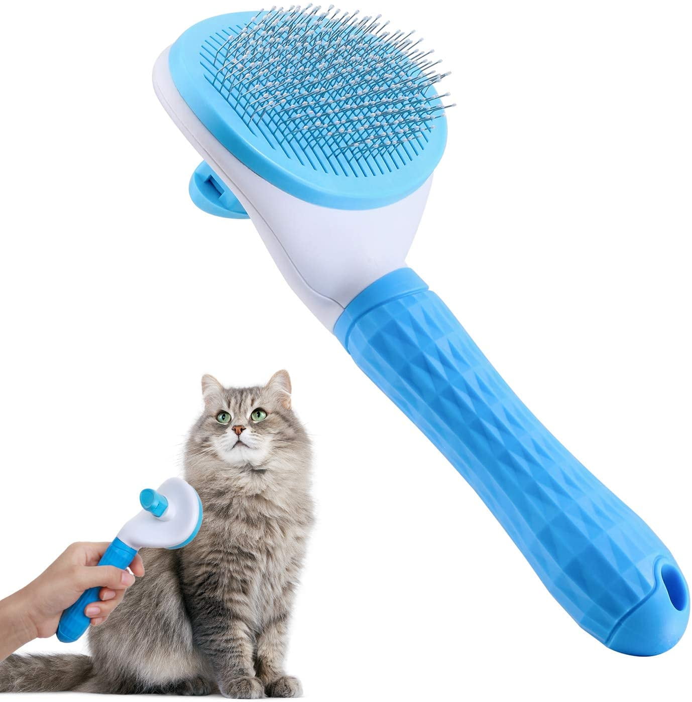 JWTEEE Self-Cleaning Slicker Brush, Removes Undercoat, Grooming Brush ...