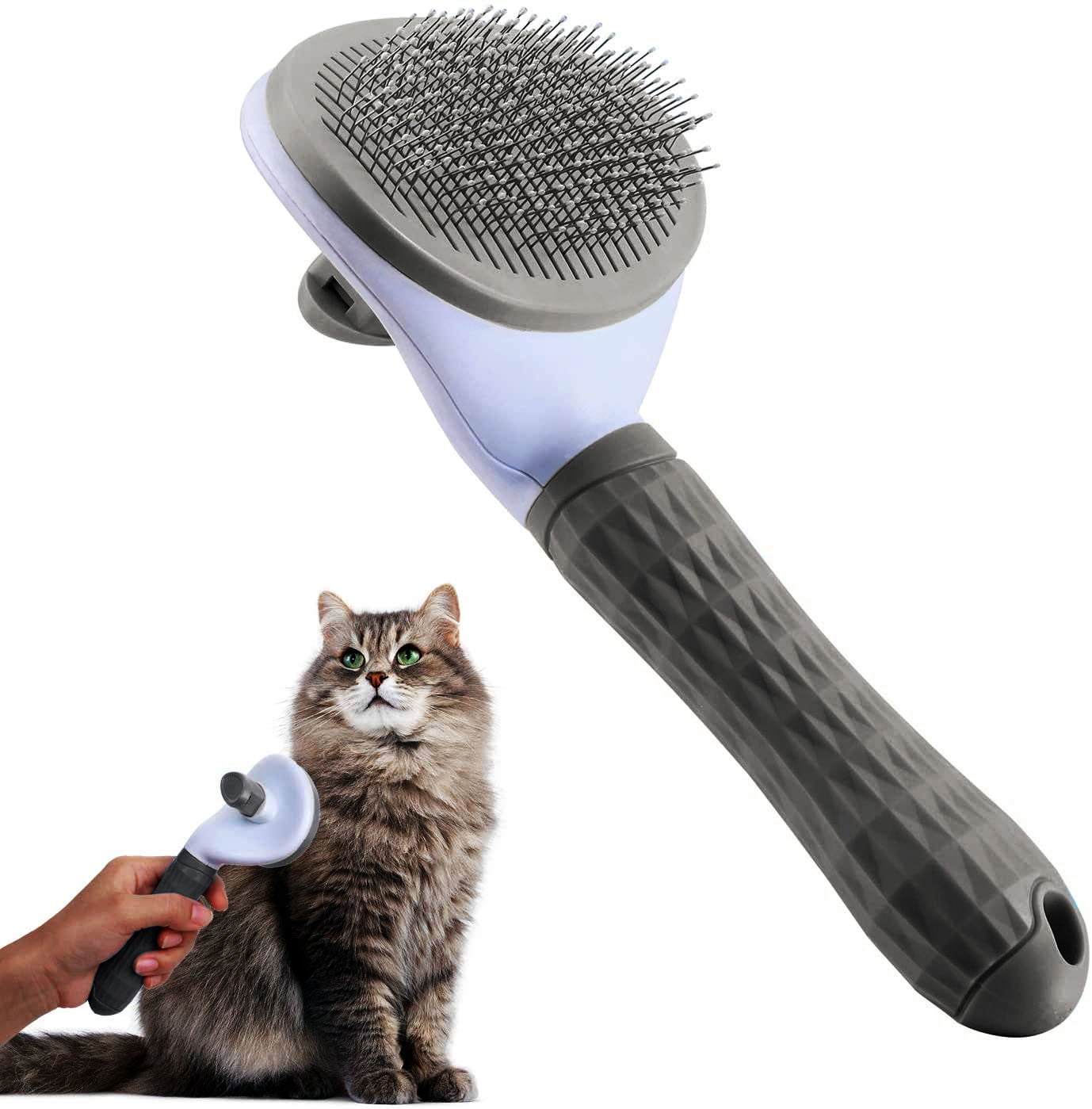 Cat Brush, Self-Cleaning Slicker Brush Removes Undercoat Cat Comb Dog ...
