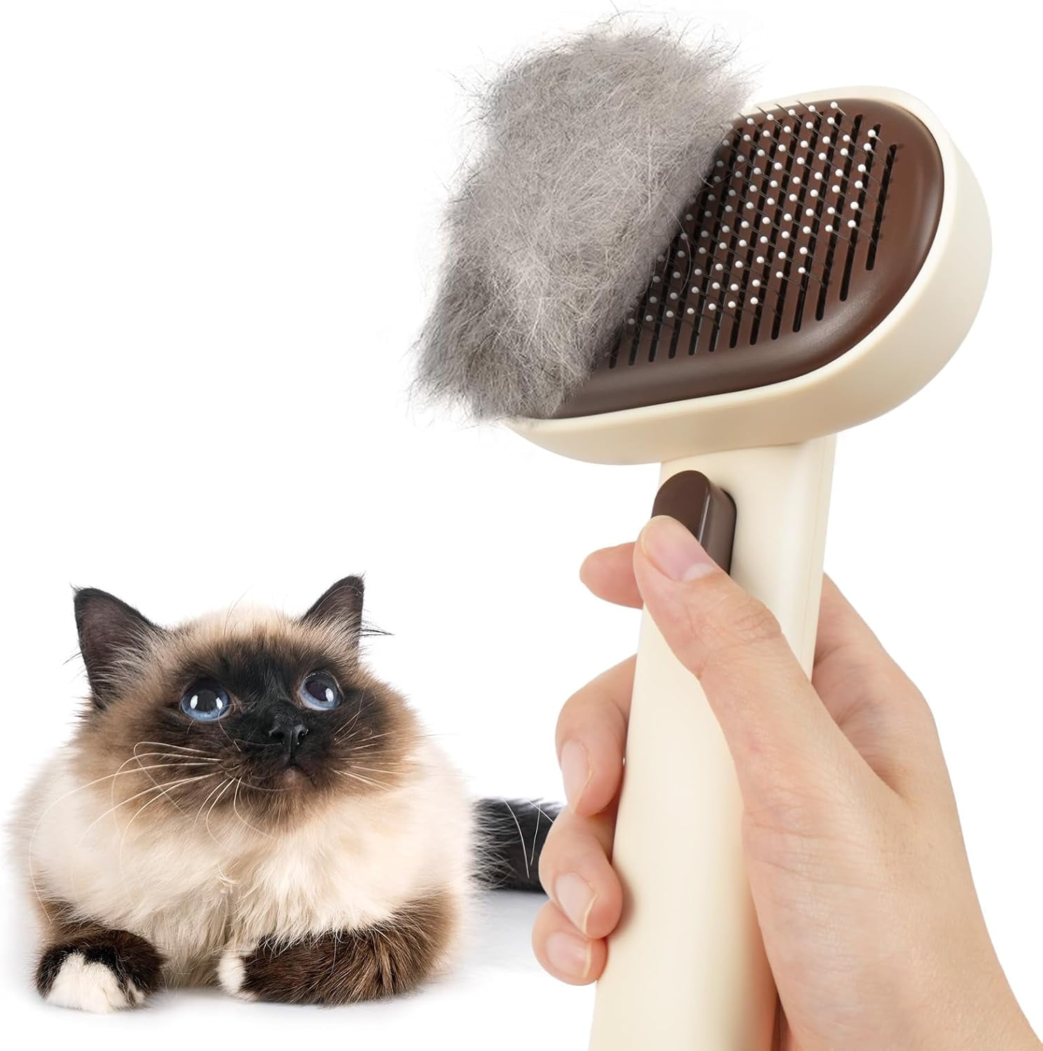 Cat Brush for Shedding, Cat Brushes for Indoor Cats, Cat Brush for Long ...