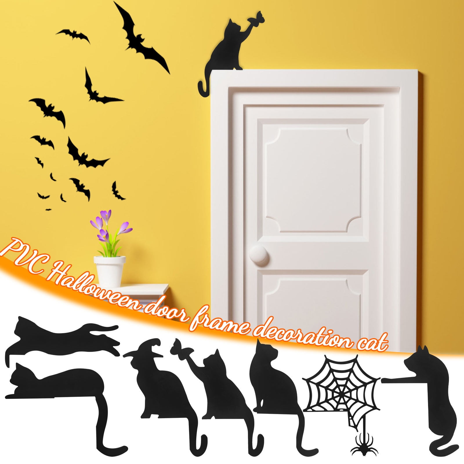 Cat Butterfly Door Topper, Cat Door Frame Corner Decor, Cat Door Sitter ...