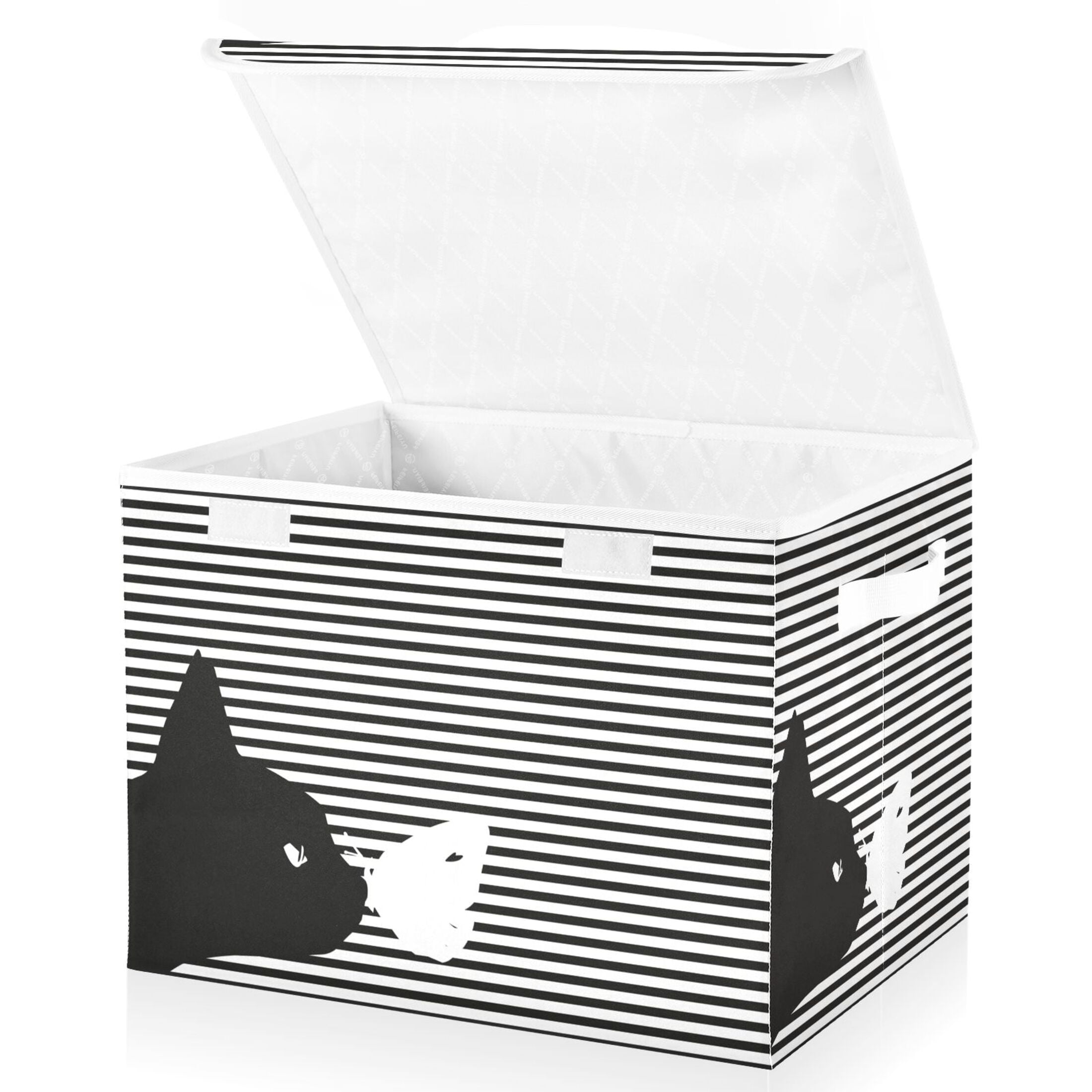Cat Butterfly Striped Large Lidded Storage Bin Foldable Storage Boxes ...