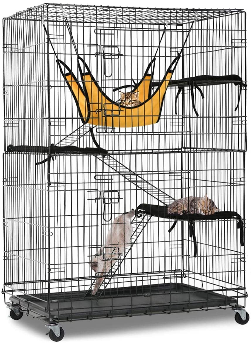 Cat Cage Cat Crate Kennels Pet Playpen Large 3-Tier 48" Height Kitten ...