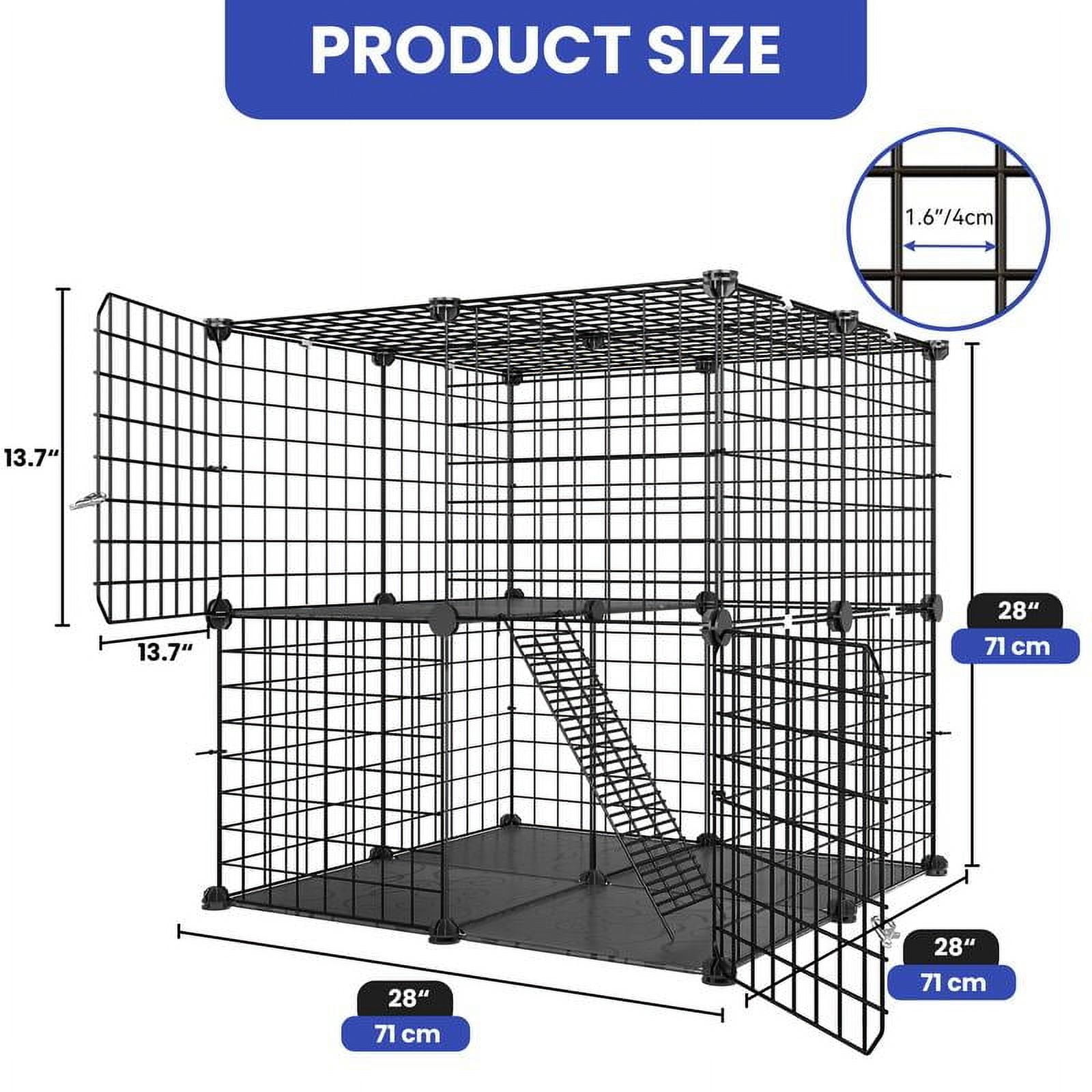 Cat Cage Indoor Catio DIY Cat Enclosures Metal Cat Playpen 2/3/4-Tiers ...