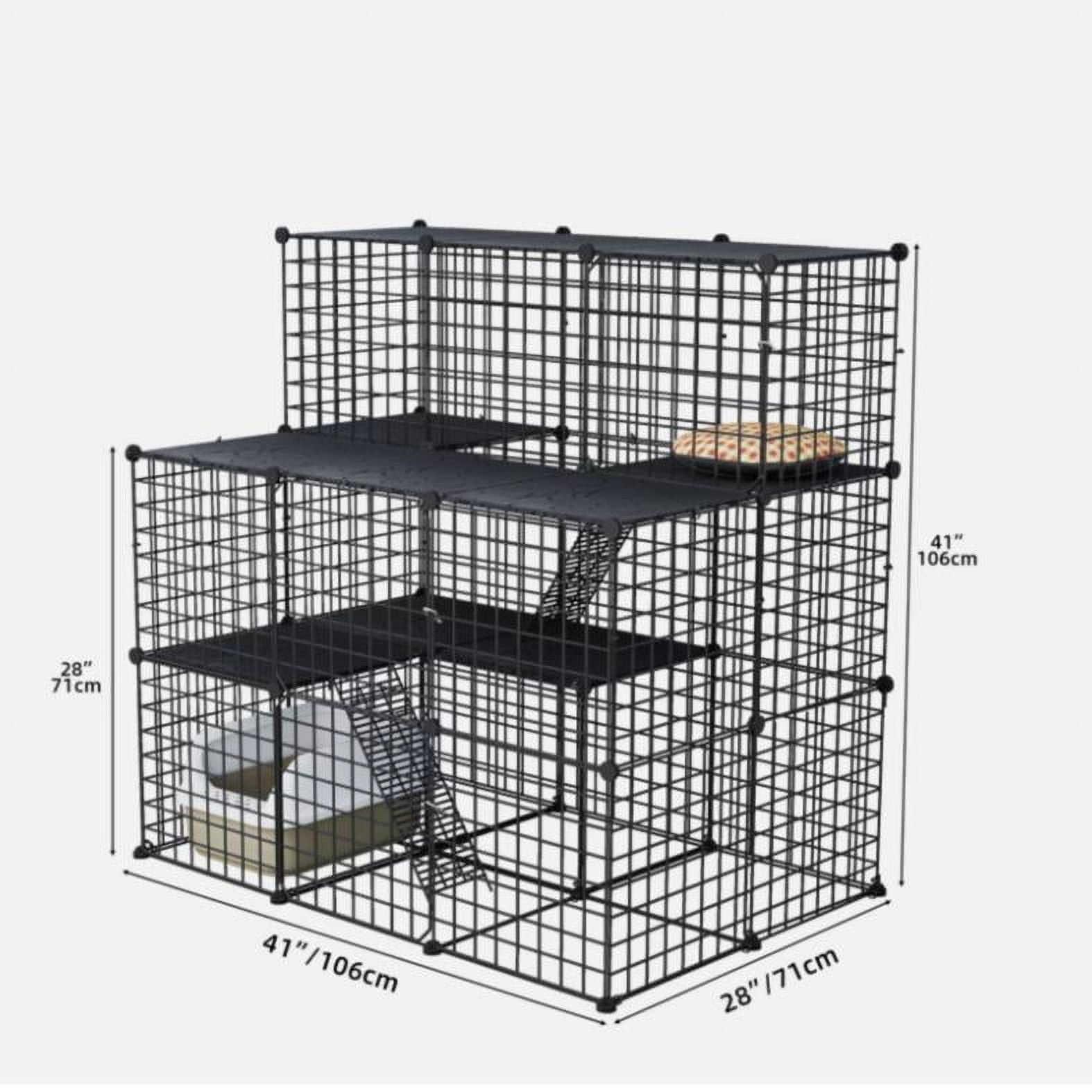 Cat Cage Indoor Catio DIY Cat Enclosures Metal Cat Playpen 2/3/4-Tiers ...