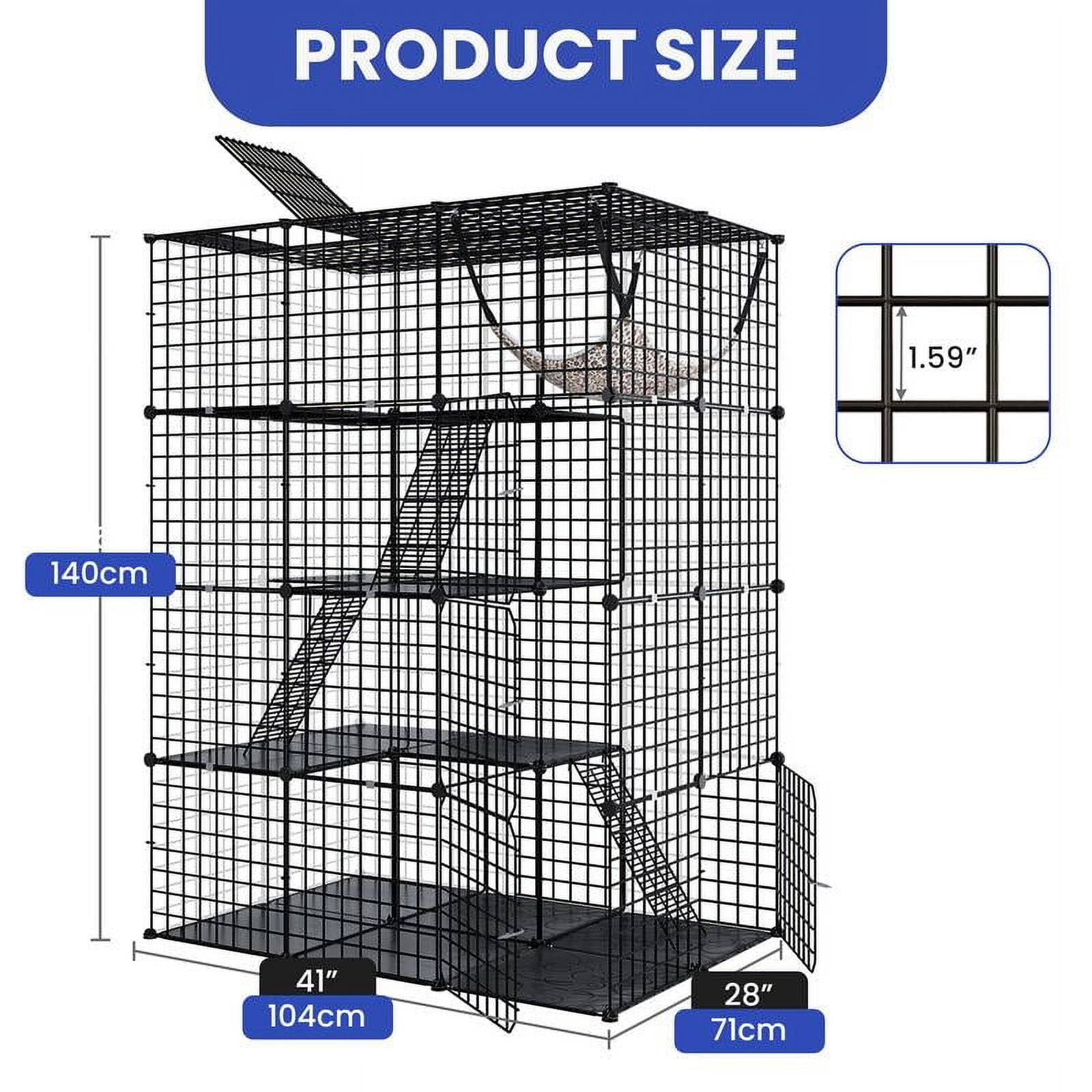 Cat Cage Indoor Catio DIY Cat Enclosures Metal Cat Playpen 2/3/4-Tiers ...