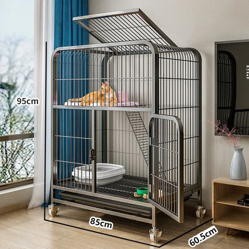 Cat Cage Villa Dog Pet Dog Cages House Leak-Proof Pan Metal Dog Crate ...