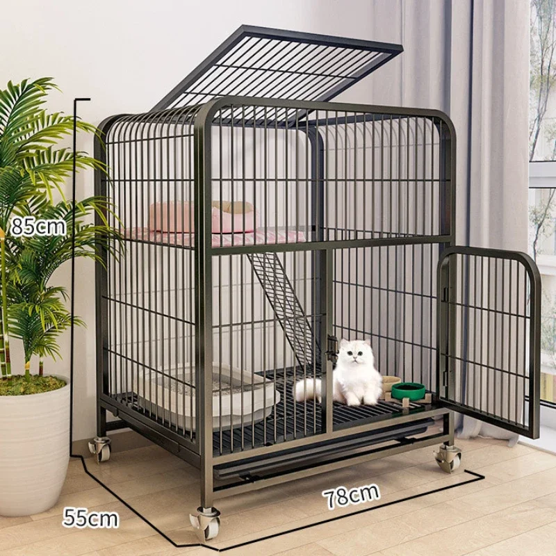 Cat Cage Villa Dog Pet Dog Cages House Leak-Proof Pan Metal Dog Crate ...