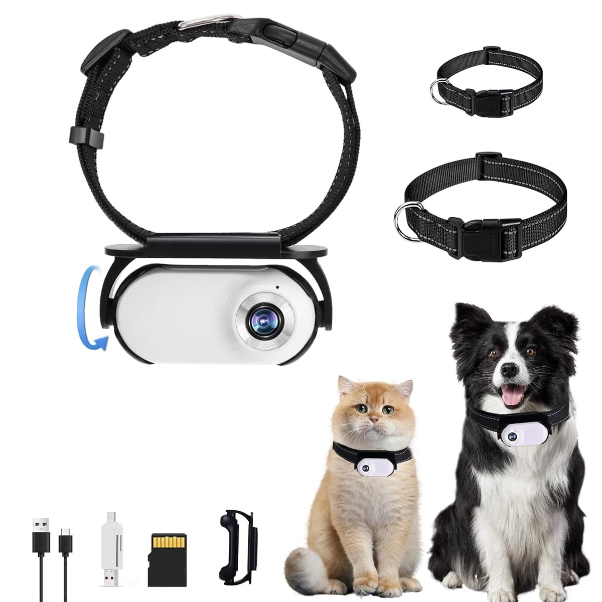 Cat Camera Collar, Dog Tracker Collar Mini Walkman Camera Exercise ...