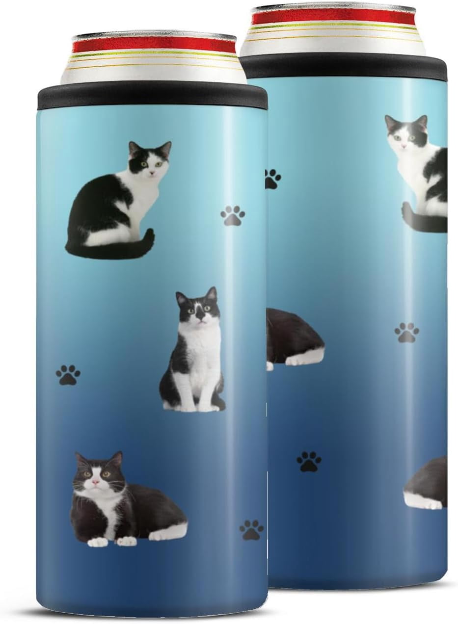 Cat Can Cooler,Slim Can Cooler Insulated Stainless Steel Can Cooler ...