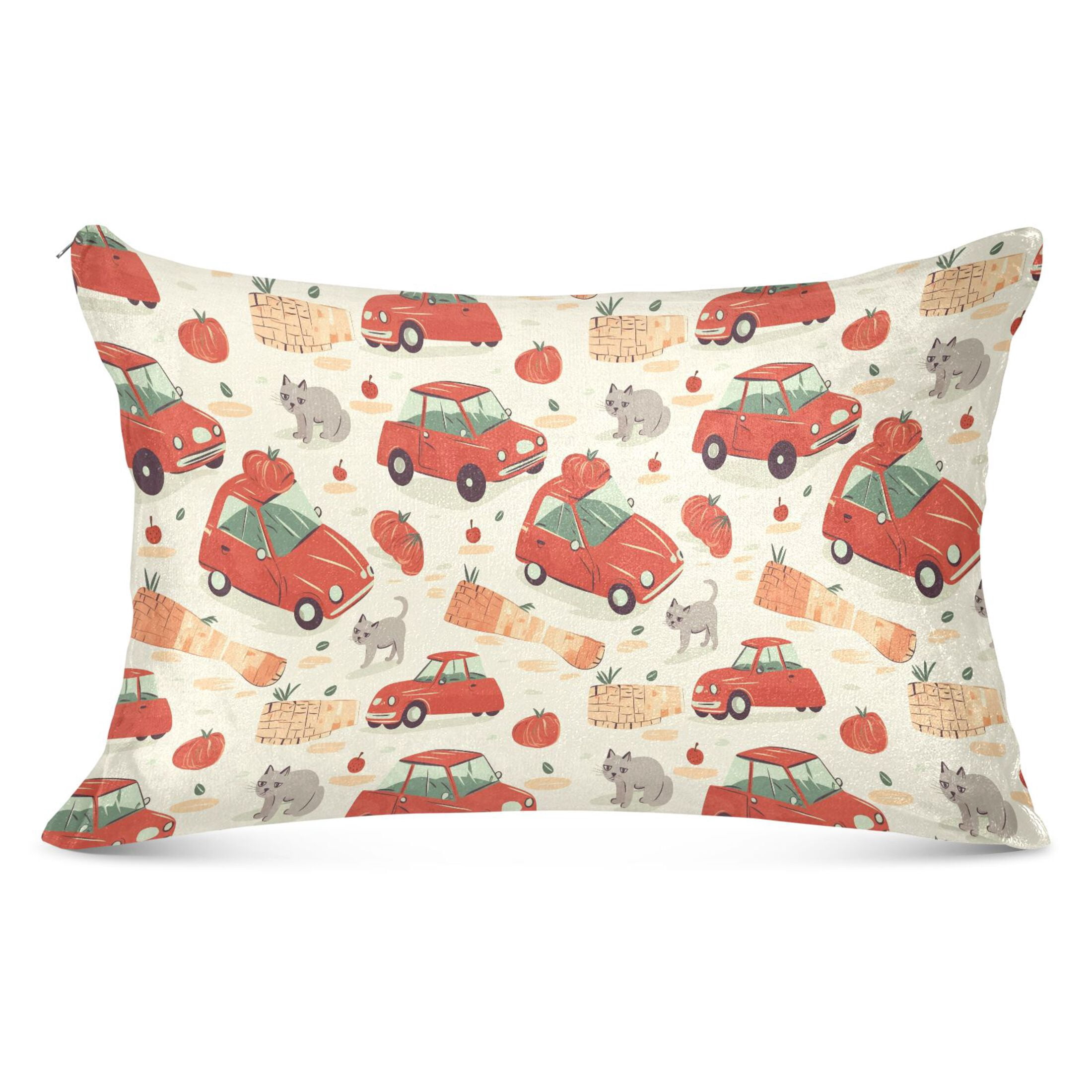 Cat Car Pumpkin Berry Plush Pillow Cases King Size Ultra Soft Warm ...