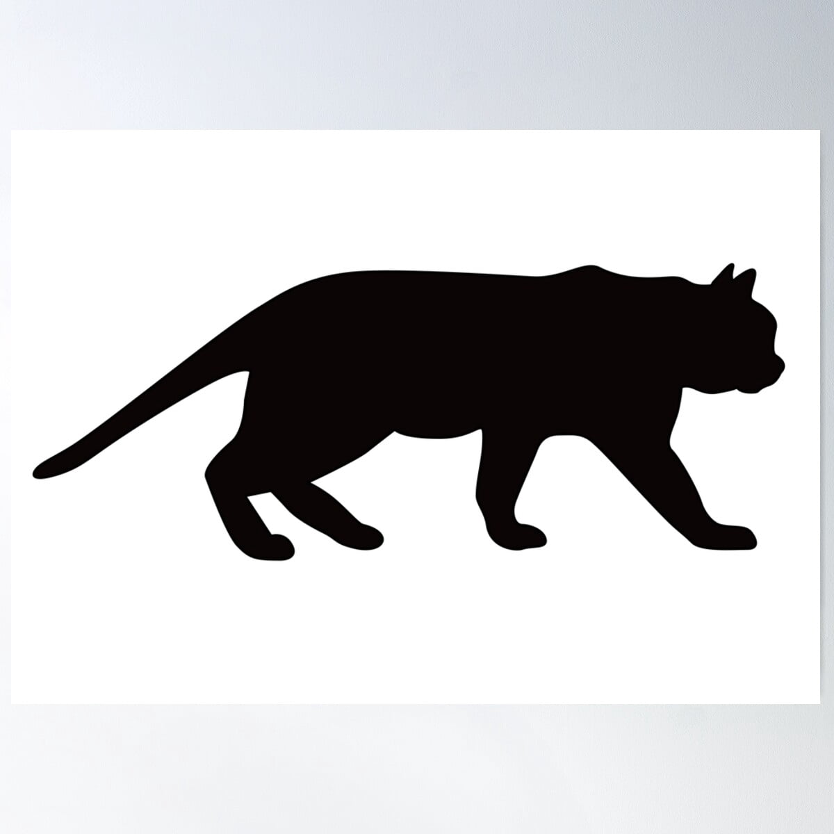 Cat Carefully Walks To The Right Poster Wall Art, Modern Wall Decor For ...