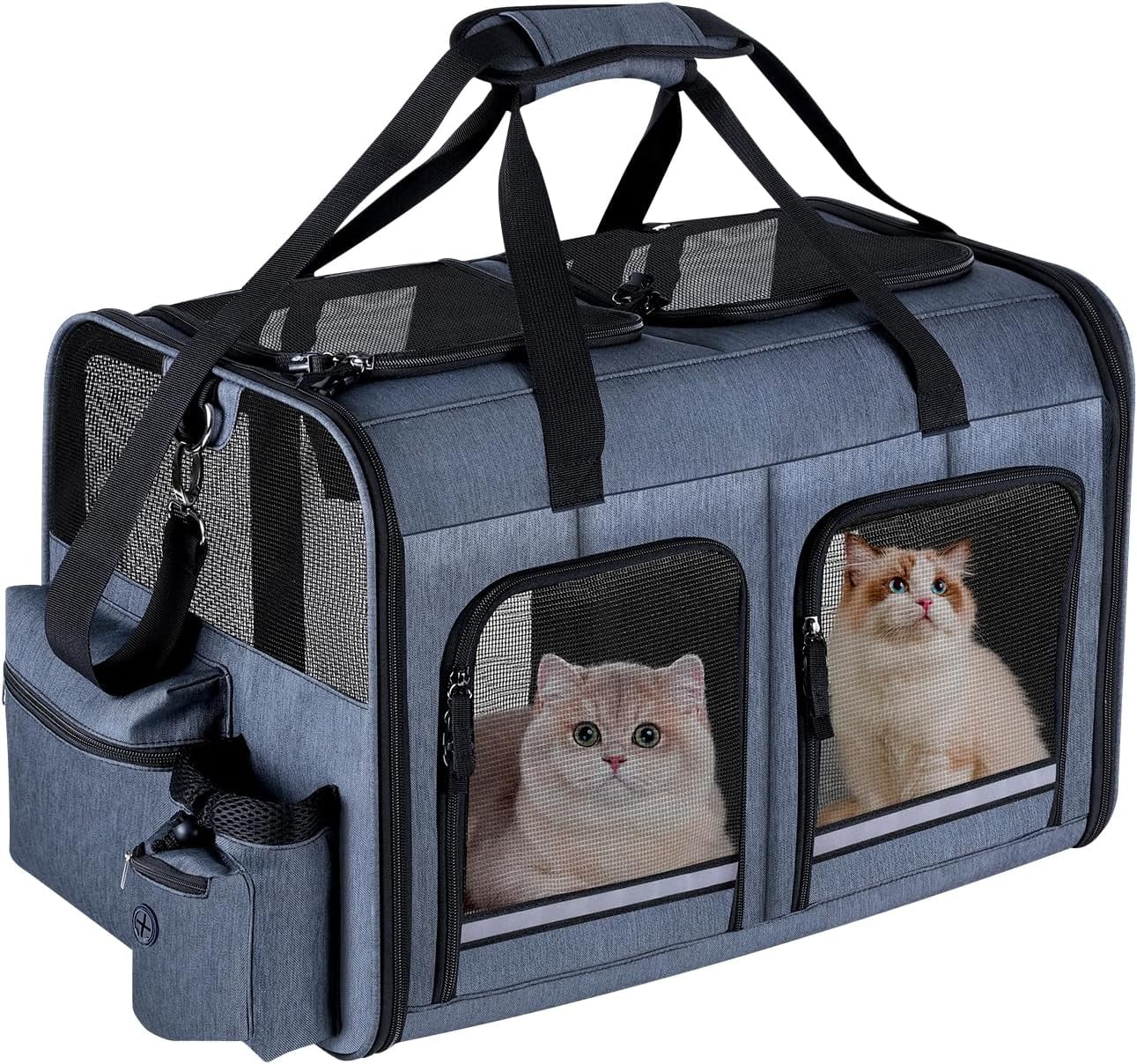 Cat Carrier for 2 Cats, Foldable Double Cat and Dog Carrier, Small to ...