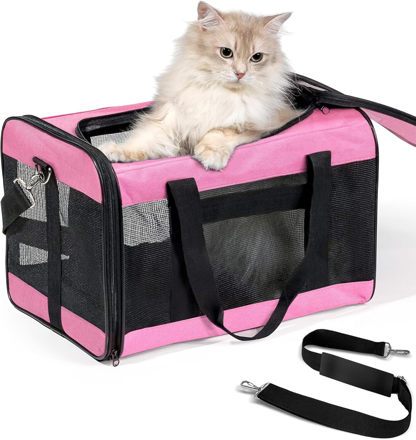Cat Carrier Airline Approved, Soft-Sided Dog Carrier with Inner Safety ...