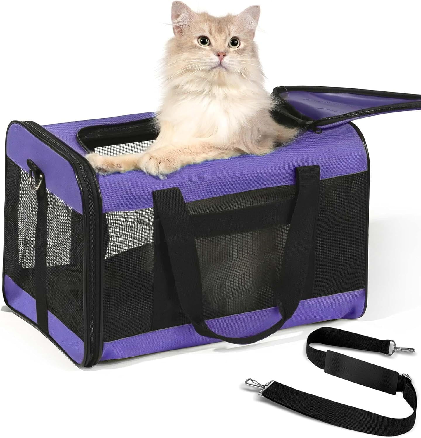 Cat Carrier Airline Approved, Soft-Sided Dog Carrier with Inner Safety ...