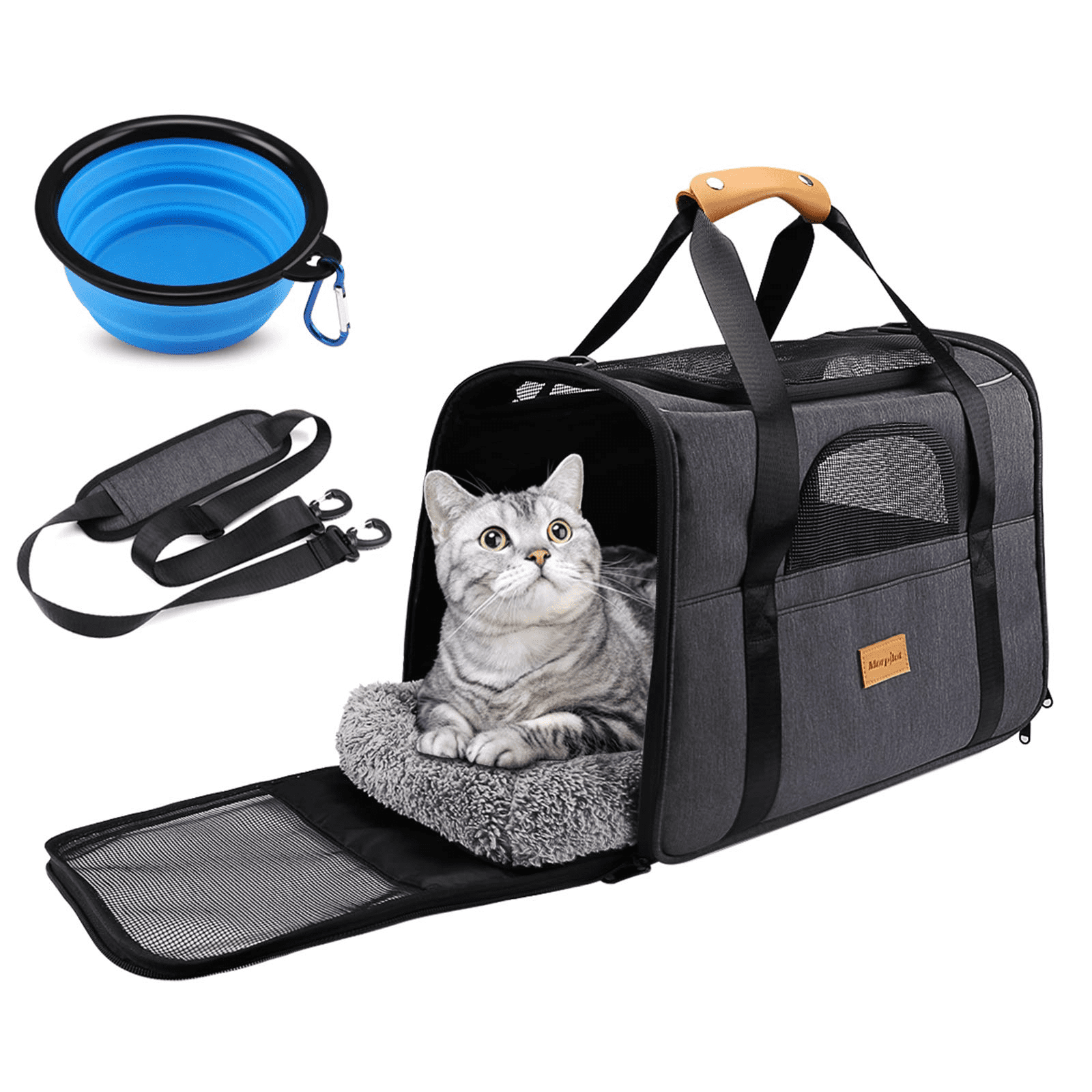 Cat Carrier MORPILOT® Extra Large Cat Bag with Water Bowl, Soft Sided ...