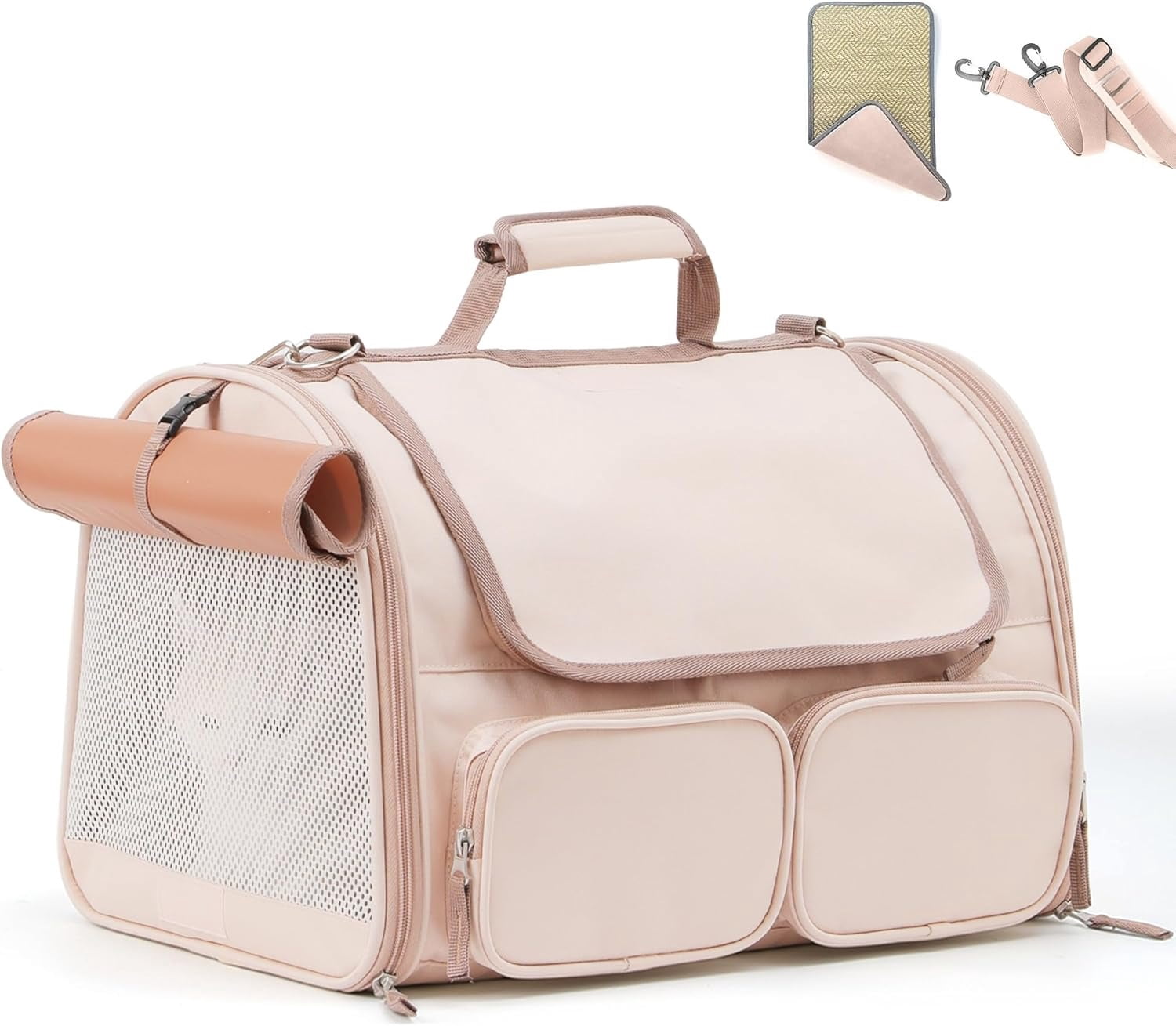Cat Carrier, Soft-Sided Small Dog Carrier, Large Cat Travel Bag with 4 ...