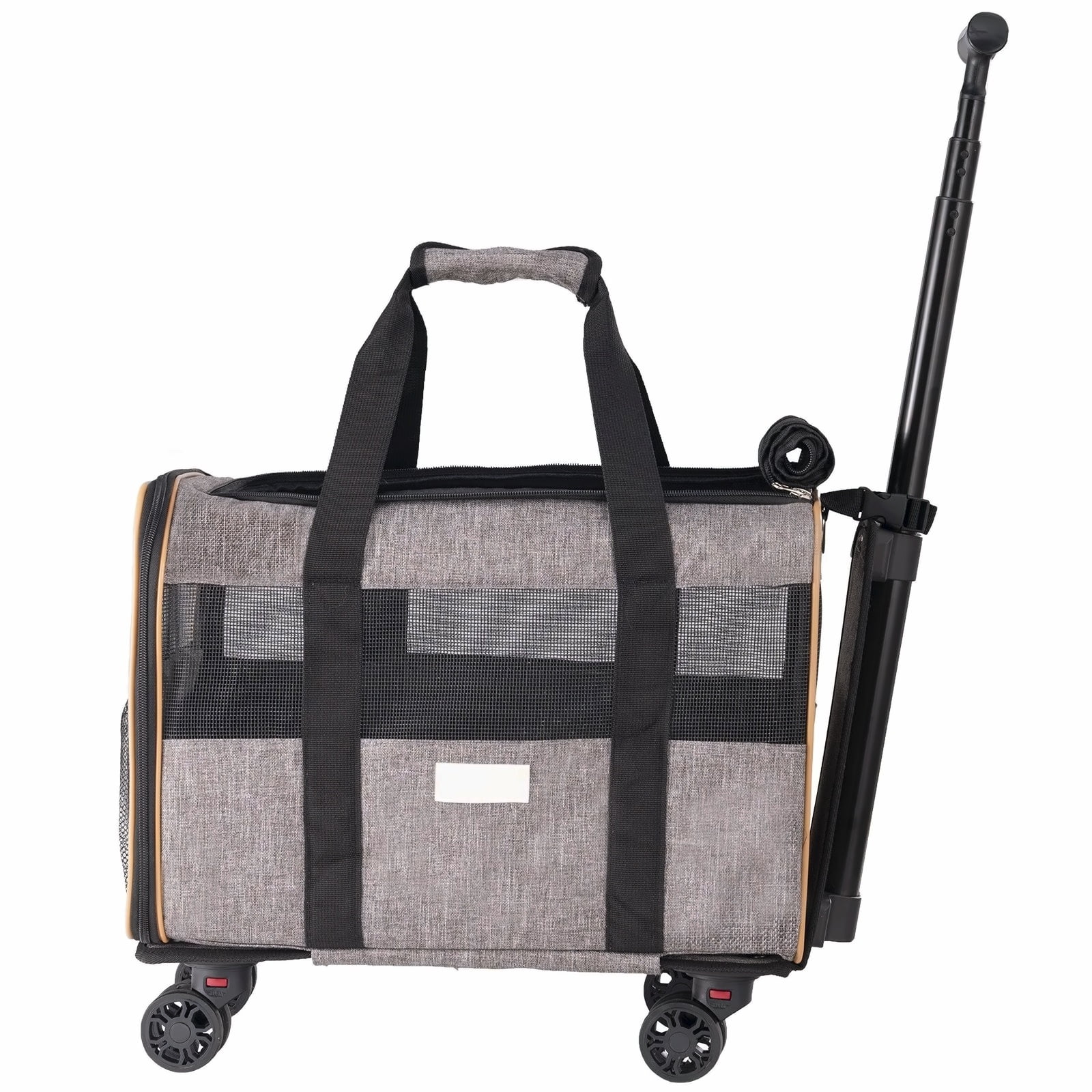Cat Carrier with Wheels, Airline Approved Rolling Pet Carrier for Small ...