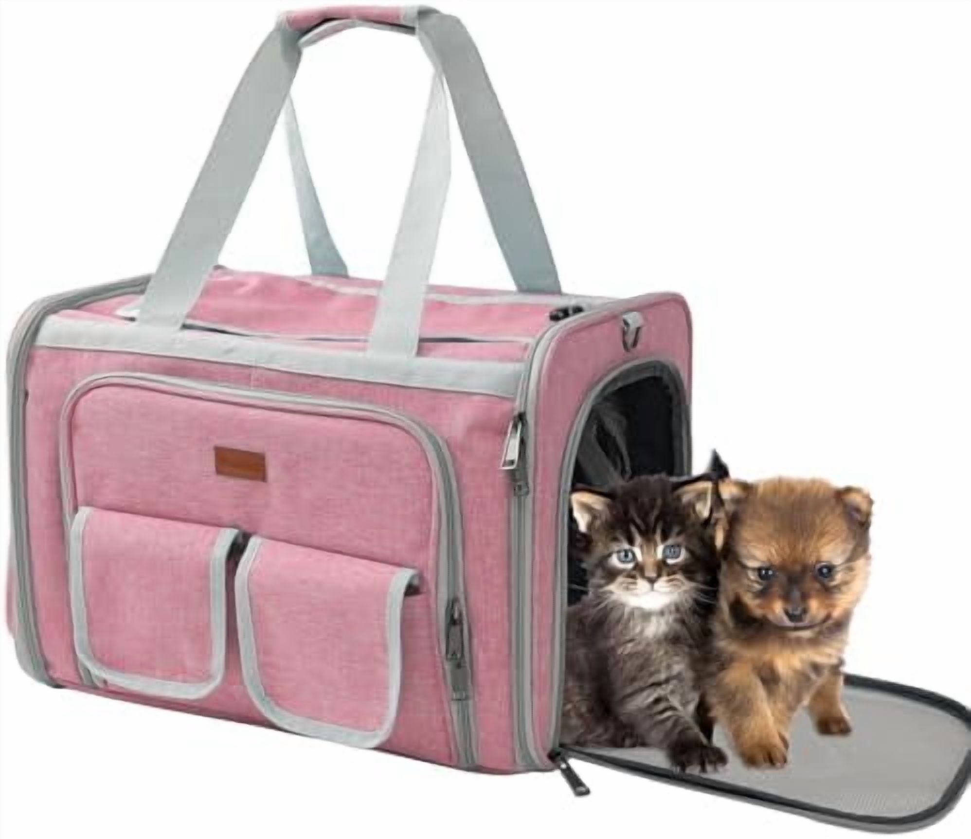 Cat Carriers Soft Pink Small Dogs Carrier Airline Approved,Expandable ...