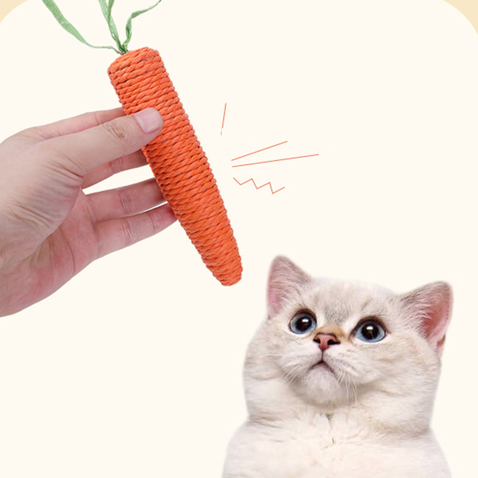 Cat Carrot Toy, Orange Carrot Cat Chew Rope Toy Kitten Teething Toys ...