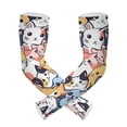Cat Cartoon Pattern UV Protection Cooling Arm Sleeves, Compression Sun ...