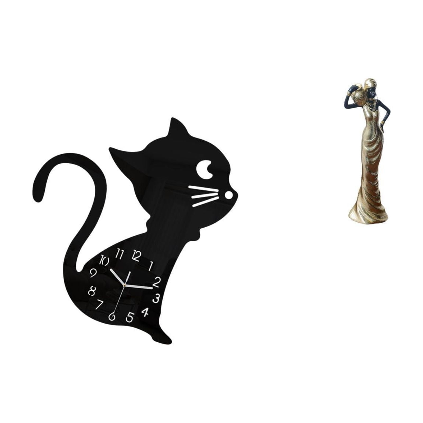 Cat Cartoon Wall Clock African Tribal Lady Statue Resin Material for ...
