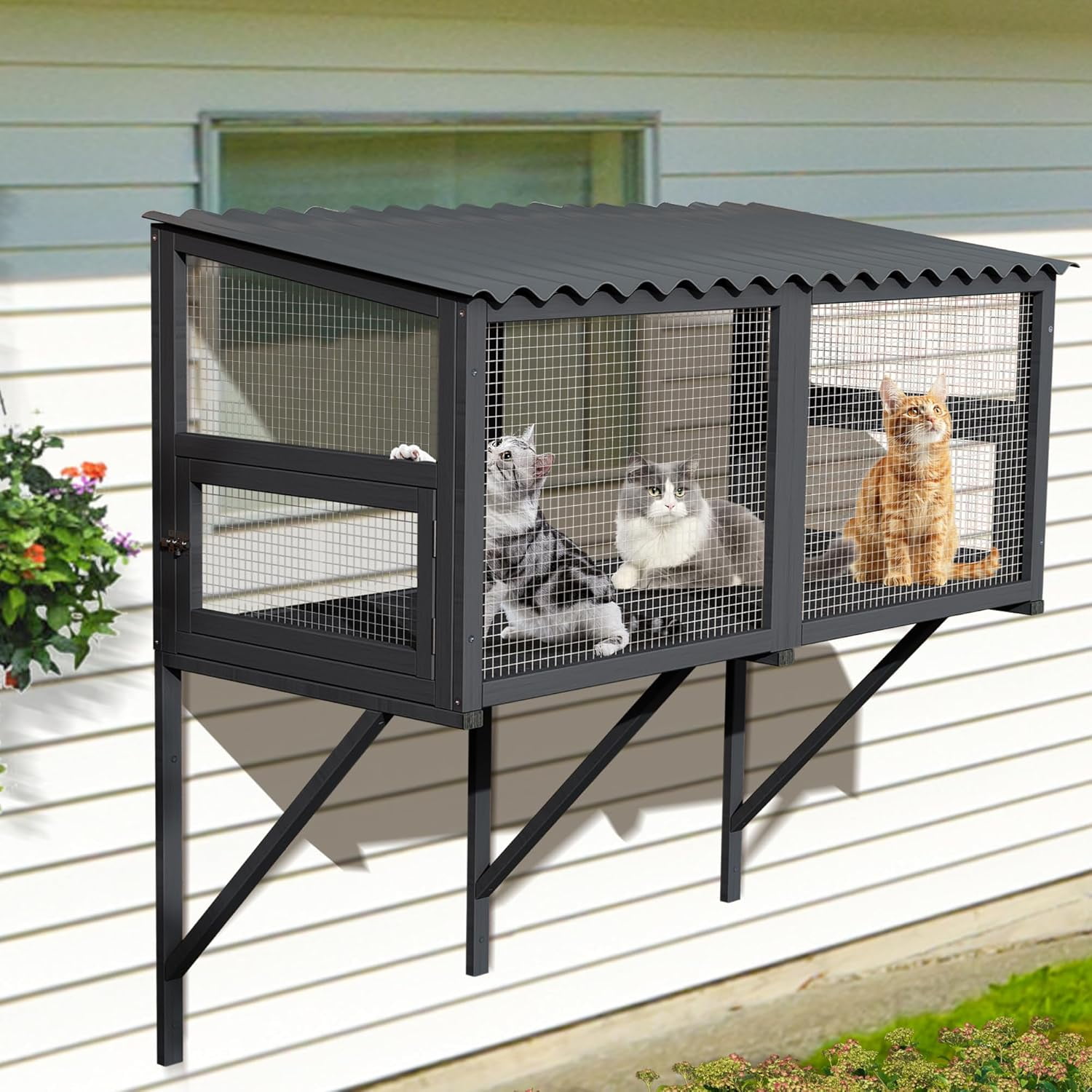 Cat Catio, Cat Window Box for Multiple Indoor Cats, Catio Pet Perch ...